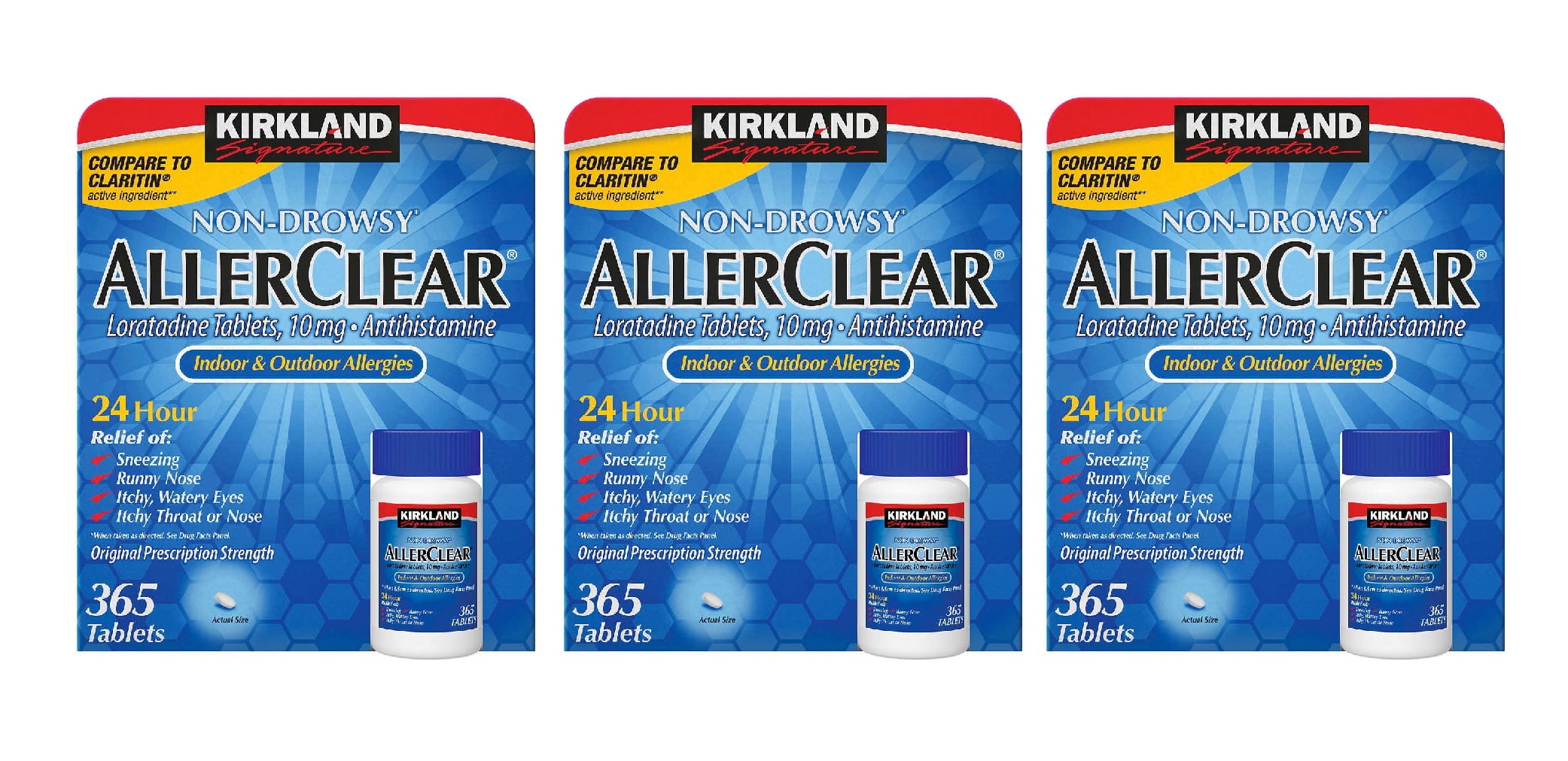 Kirkland Signature Non-Drowsy AllerClear Antihistamine 10mg., 365 ...