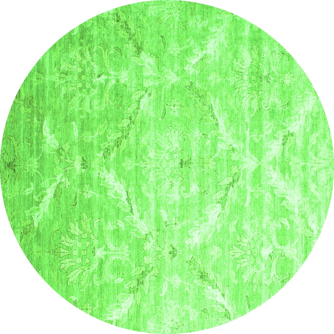 Ahgly Company Indoor Round Abstract Green Contemporary Area Rugs, 8 ...