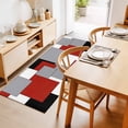 Abstract Red Black Grey White Color Block Rectangle Rug 2'x6' Splicing ...