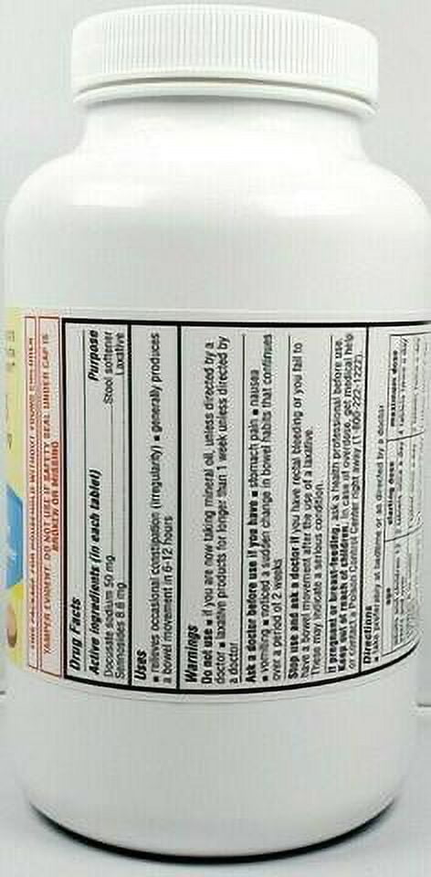 1000 Count Senexon-S Vegetable Laxative Tablets - Docusate Sodium 50mg ...