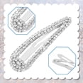 4 count Rhinestone Hair Clips, Snap Barrettes for Women, Water Drop ...