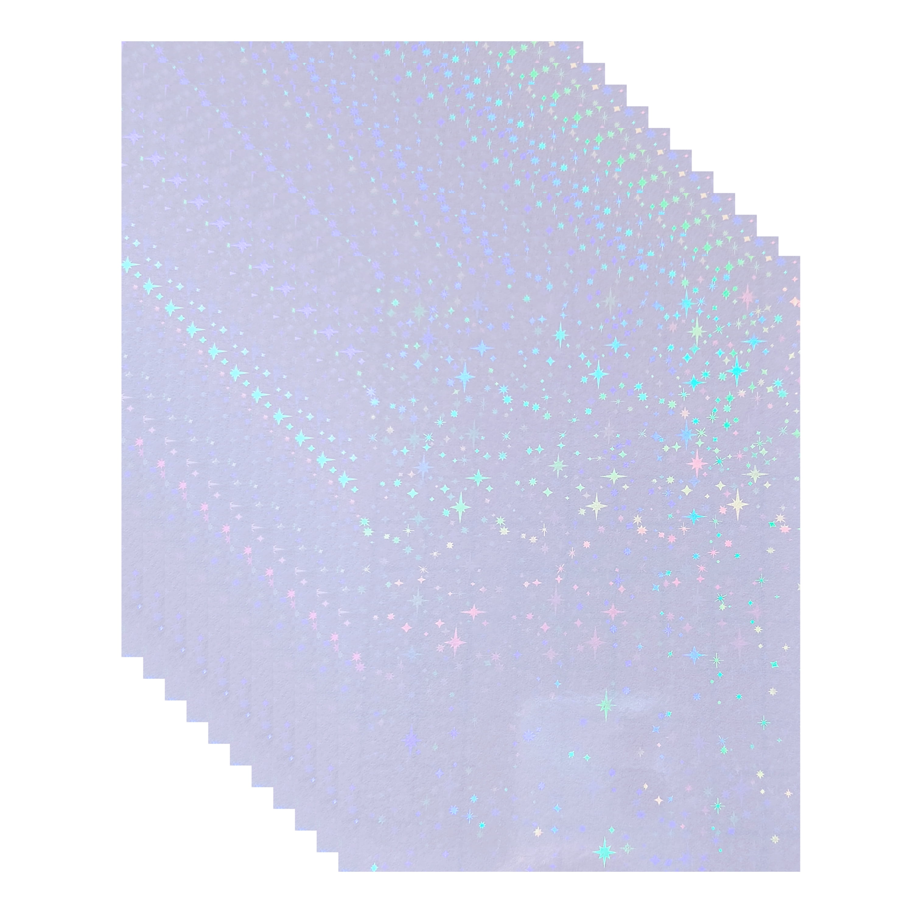 25 PCS Stars Holographic Sticker Paper Hearts Clear Holographic Cold ...