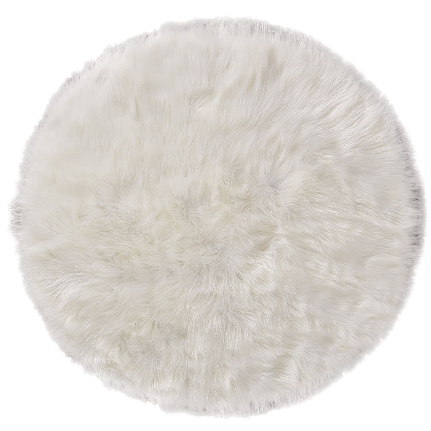 Latepis White Round Rug 6 ft, Faux Fur Sheepskin Circle Rug for Living ...