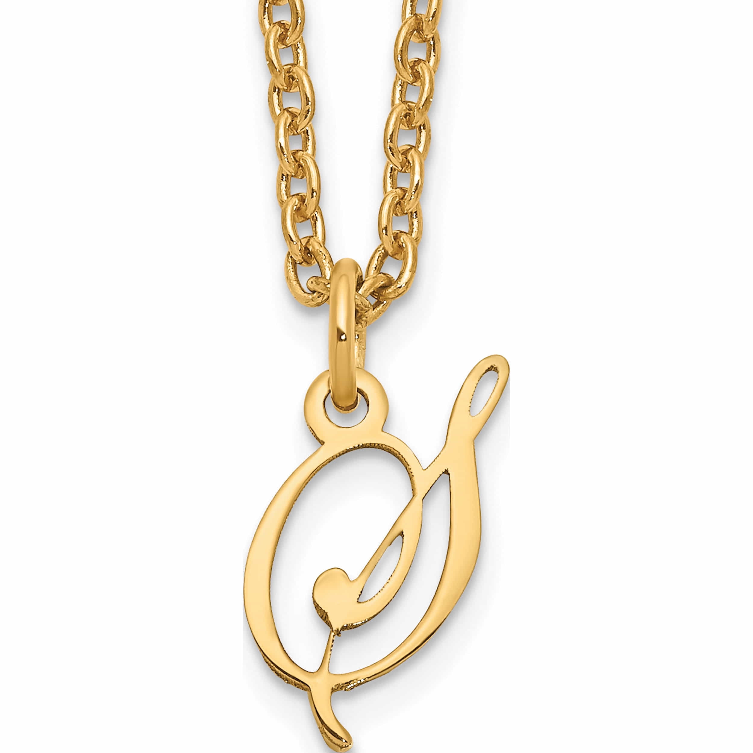 Ss/Gold Plated Sterling Silver Gold-Plated Letter S Initial Necklace ...