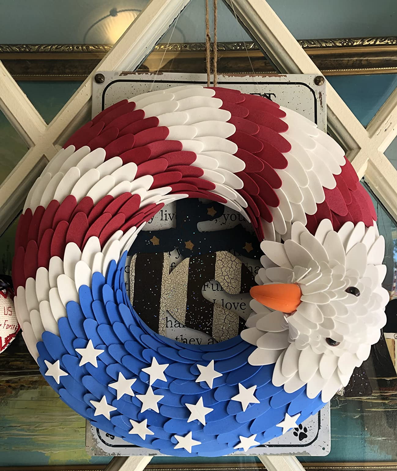 American Flag Eagle Wreath, Americana Glory Patriotic Wreath USA July ...