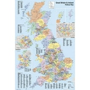 Laminated Uk Map Poster