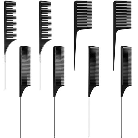 8 Pieces Weaving Highlighting Foil Hair Comb Rat Tail Comb Highlighting ...