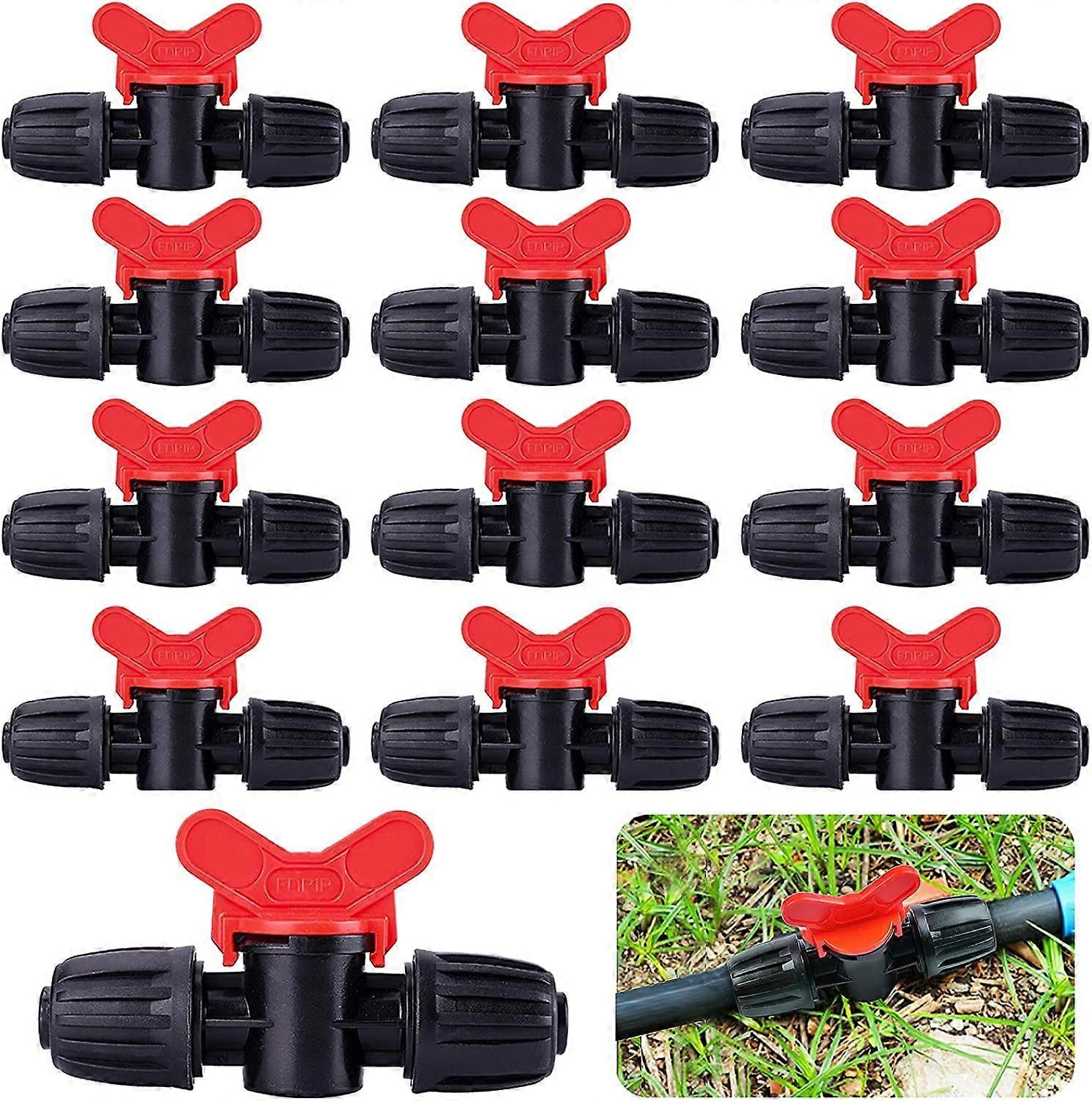20 Pieces Drip Irrigation Switch Valve PE Irrigation Tube 16mm Barbed ...