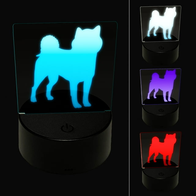 Shiba Inu Dog Solid LED Night Light Sign 3D Illusion Desk Nightstand ...