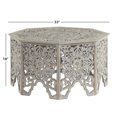 Free Shipping! DecMode 33x18 Light Gray Wood Handmade Carved Floral ...