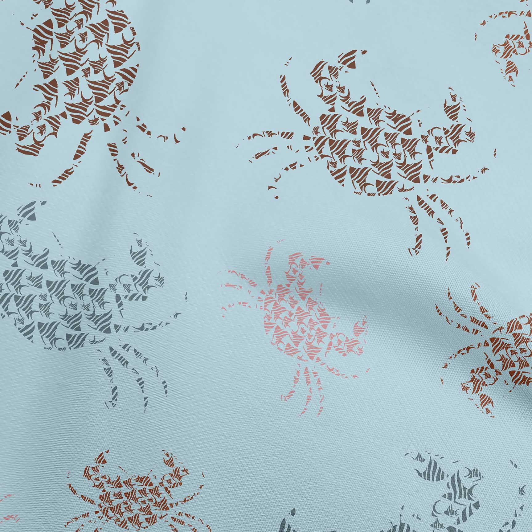 oneOone Velvet Light Blue Fabric Sea Sewing Fabric By The Yard Printed ...