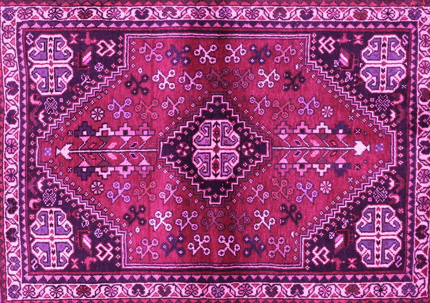Ahgly Company Indoor Rectangle Persian Pink Traditional Area Rugs, 2' x ...