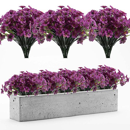 10 Bundles Outdoor Artificial Fake Flowers Shrubs Uv Resistant Plants ...