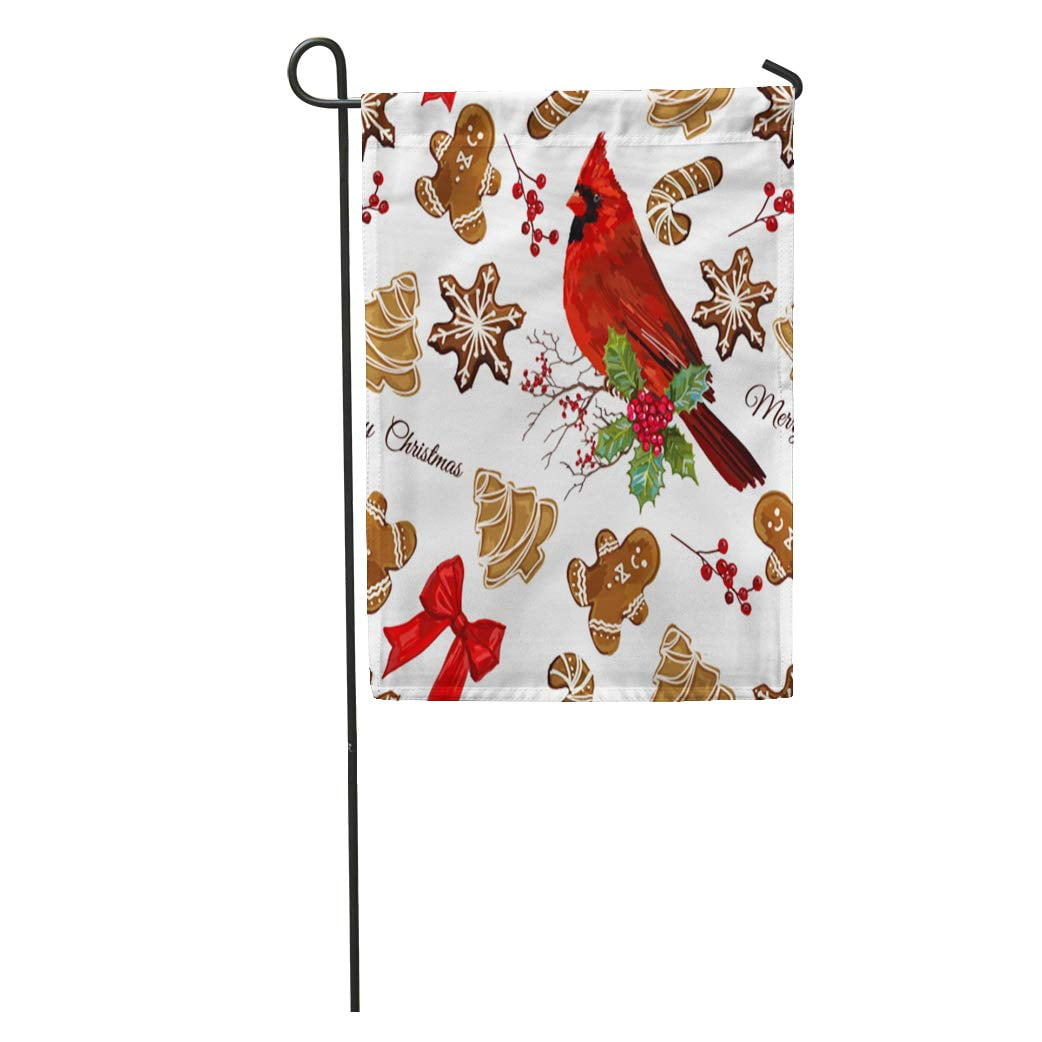 SIDONKU Brown Xmas Christmas Pattern of Gingerbread Cookies Red ...