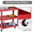 3-Tier Utility Cart, Heavy Duty Steel Push Service Cart with Lockable ...