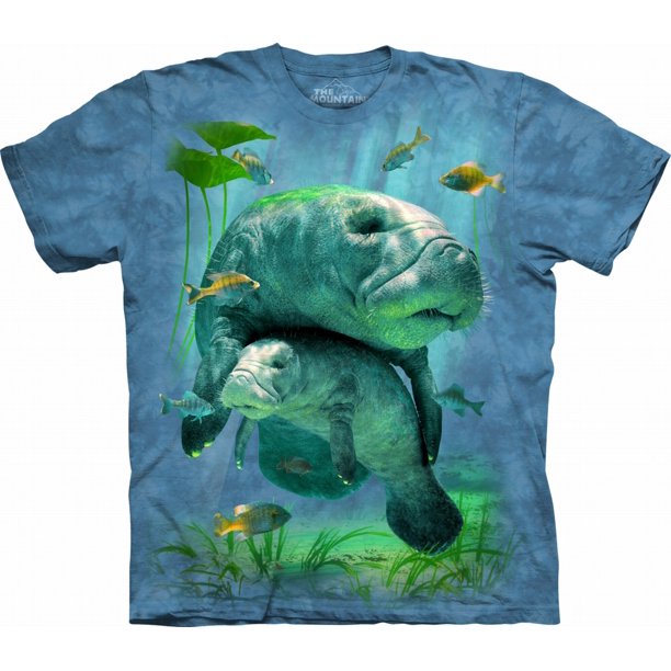 The Mountain - MANATEES COLLAGE 3X Cotton Manatees T-Shirt Blue Adult ...
