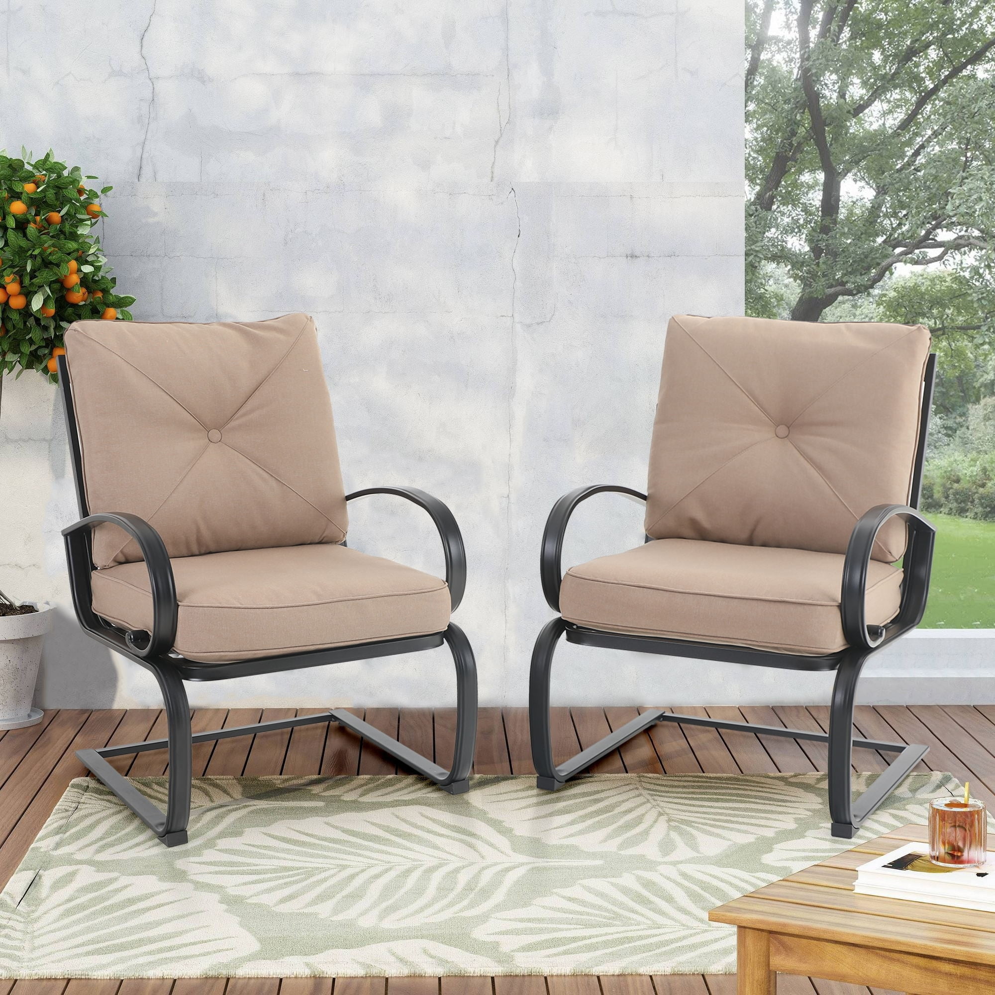 Metal spring patio chairs store
