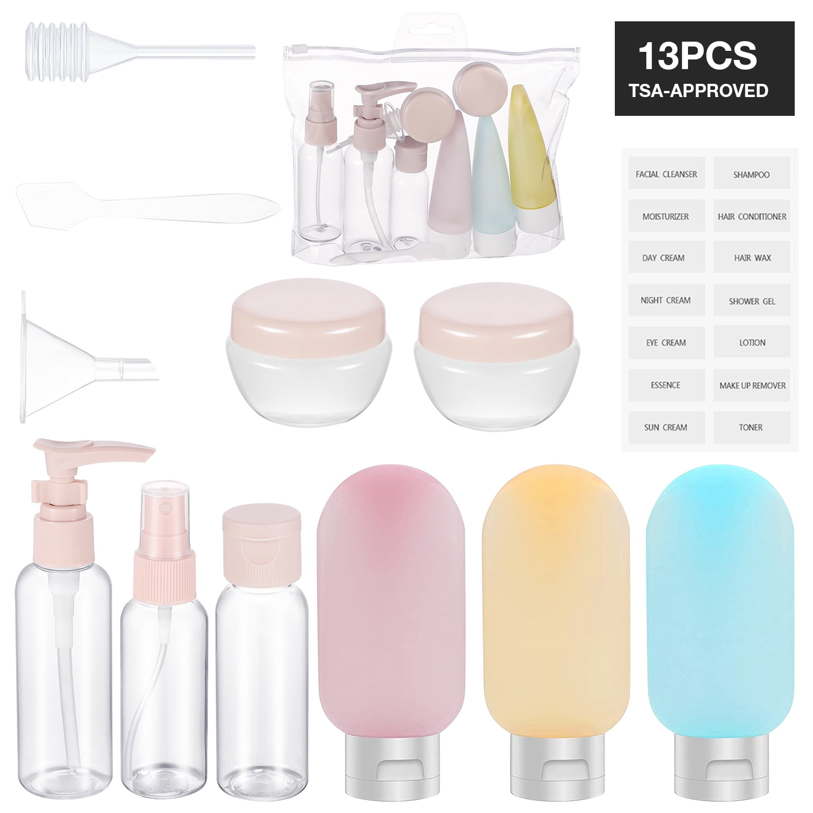 13Pcs Travel Bottles Set, Silicone Leakproof Travel Size Toiletries ...