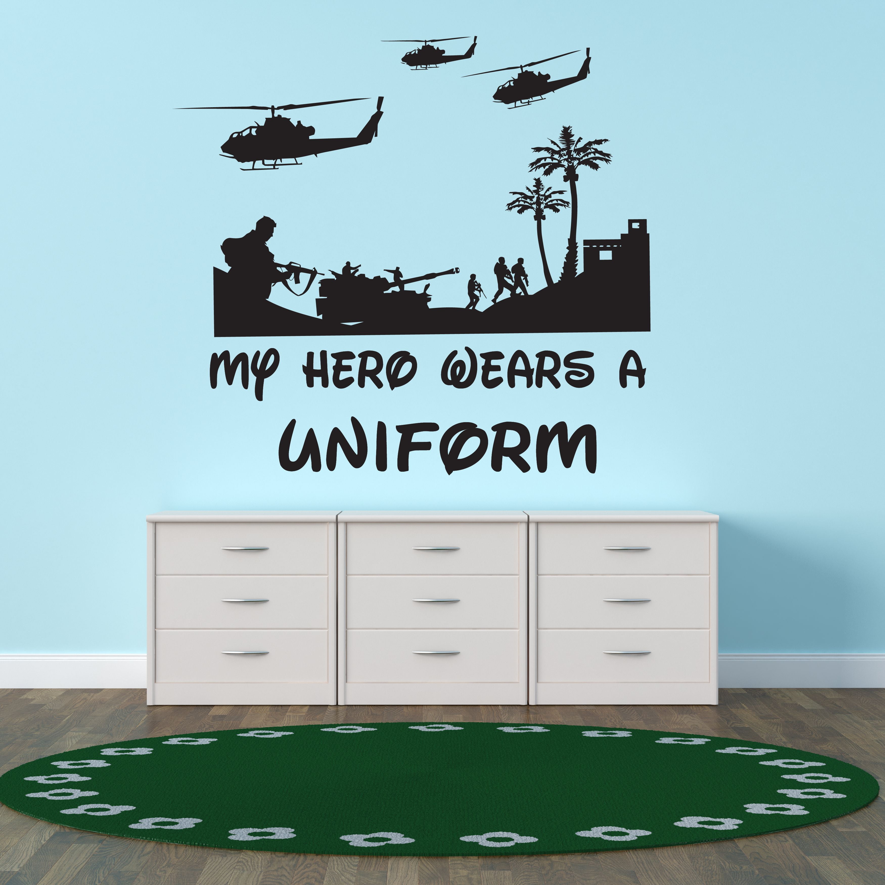 Military Wall Decals for Family Living Room - Army Warriors in War ...
