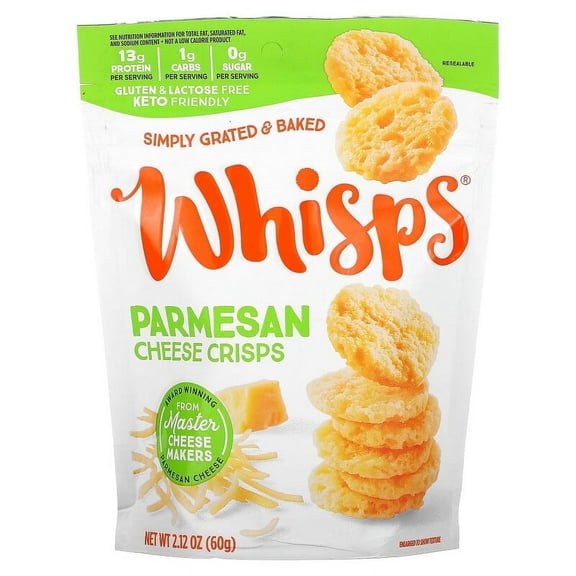 Whisps Parmesan Cheese Crisps - Real Low Carb, Gluten Free, High ...