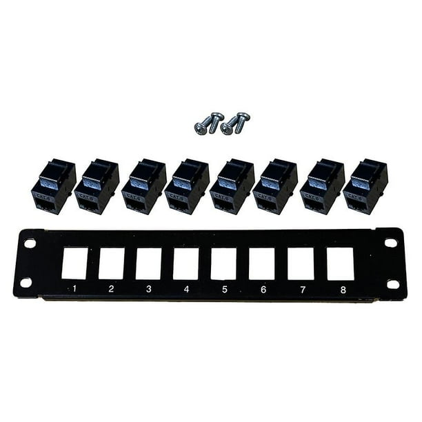 19in Rackmount Or Wall Mount 8 Port Network Patch Panel (cat6 Rj45 ...