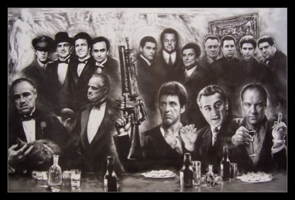 Gangsters Collage Laminated & Framed Poster (36 x 24) - Walmart.com