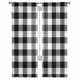 ERUNPONLY Black White Plaid Sheer Curtains 72 Inch Length 2 Panels Set ...