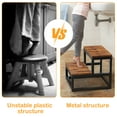 2 Step Stool for Adults Kids Elderly, Sturdy Wooden Step Stool for High ...
