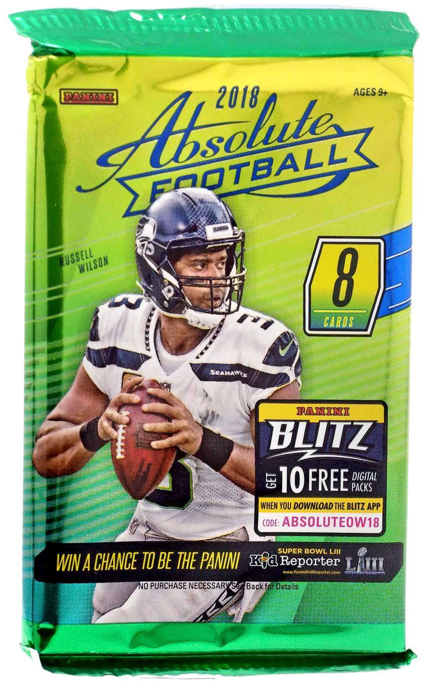 NFL Panini 2018 Absolute Football Trading Card RETAIL Pack (8 Cards ...