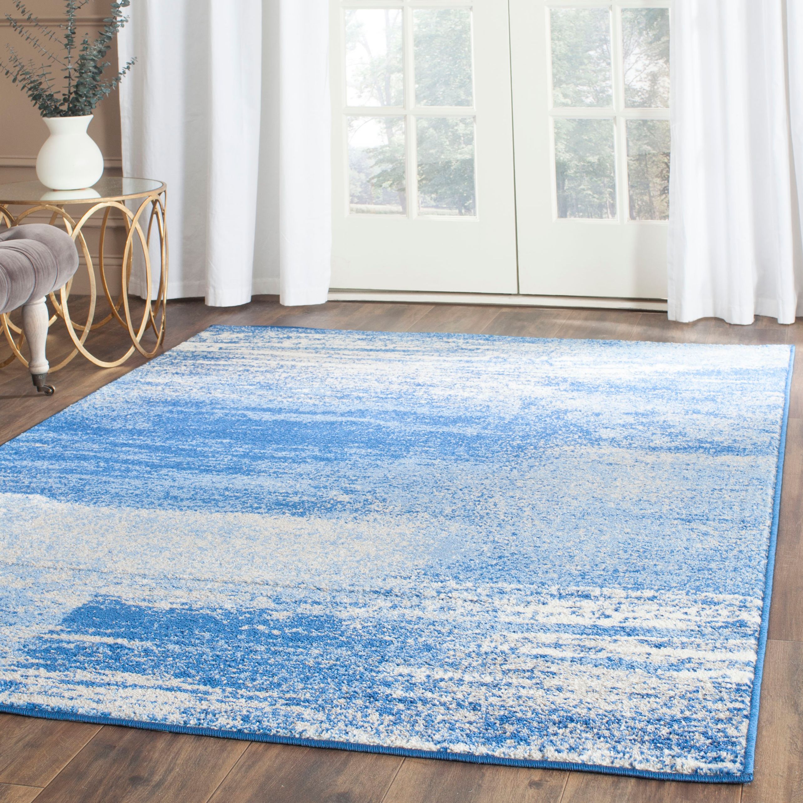 SAFAVIEH Adirondack Rudyard Abstract Area Rug, Silver/Blue, 10' x 14 ...