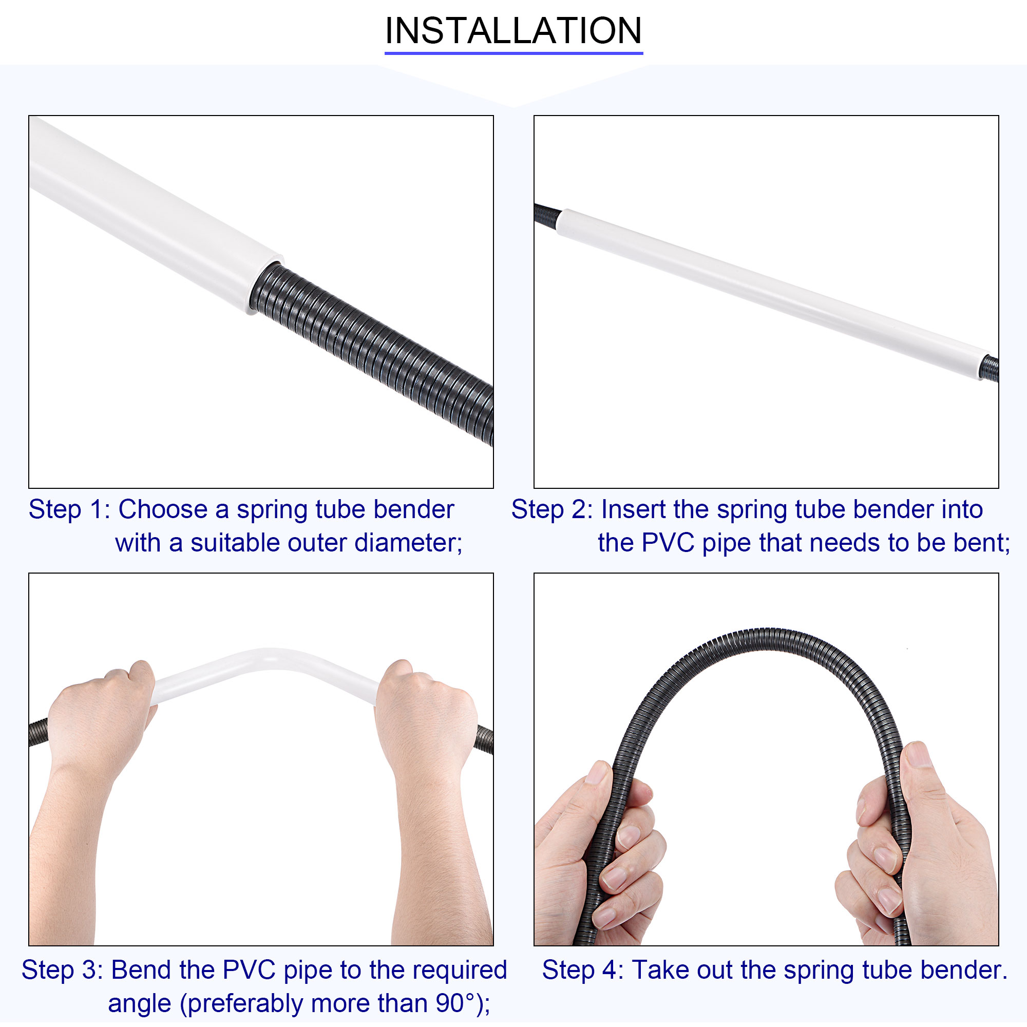 Buy Uxcell 15.35mm OD 430mm Length Spring Tube Bender for 16mm - 20mm ...