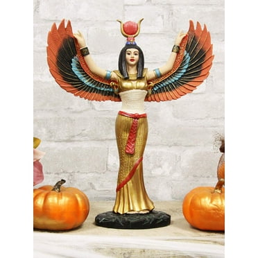 Egyptian Theme Isis With Open Wings Goddess of Magic and Nature Bronzed ...