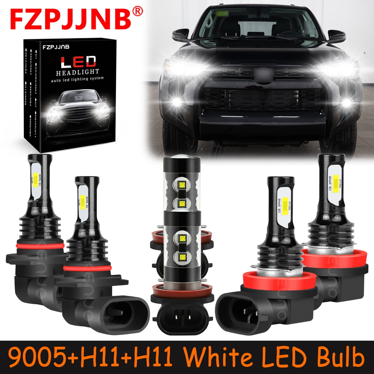 FZPJJNB for Toyota 4runner 2010-2020 White Led Headlights Bulb High Low ...