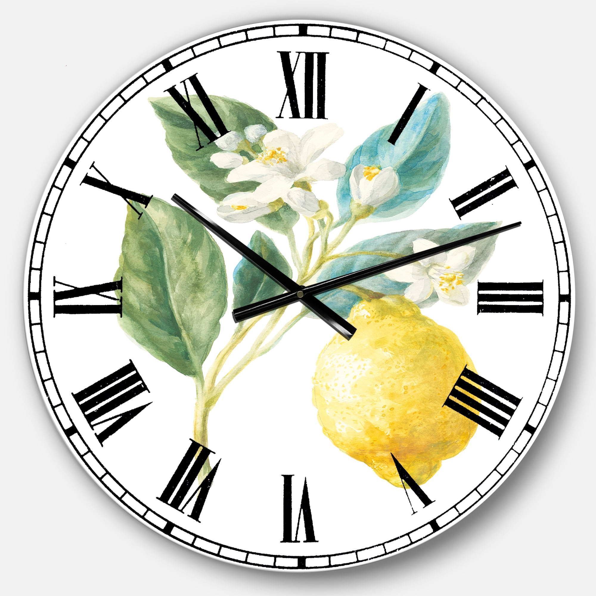 Click here for Designart Floursack Lemon I Large Wall Clock 23x23 prices