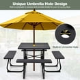 Costway 8-Person Outdoor Picnic Table Set with 4 Benches, Umbrella Hole ...