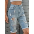 FARYSAYS Stretchy Cut Summer Denim Bermuda Shorts for Women, Mid Rise ...