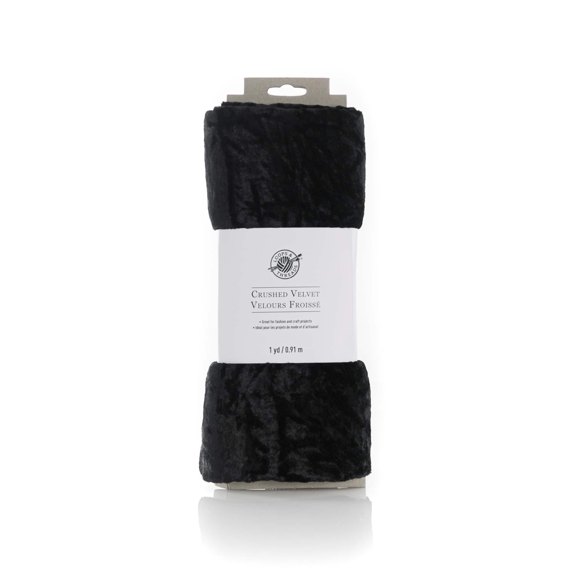 12 Pack: Black Crushed Velvet Fabric Bundle by Loops & Threads ...