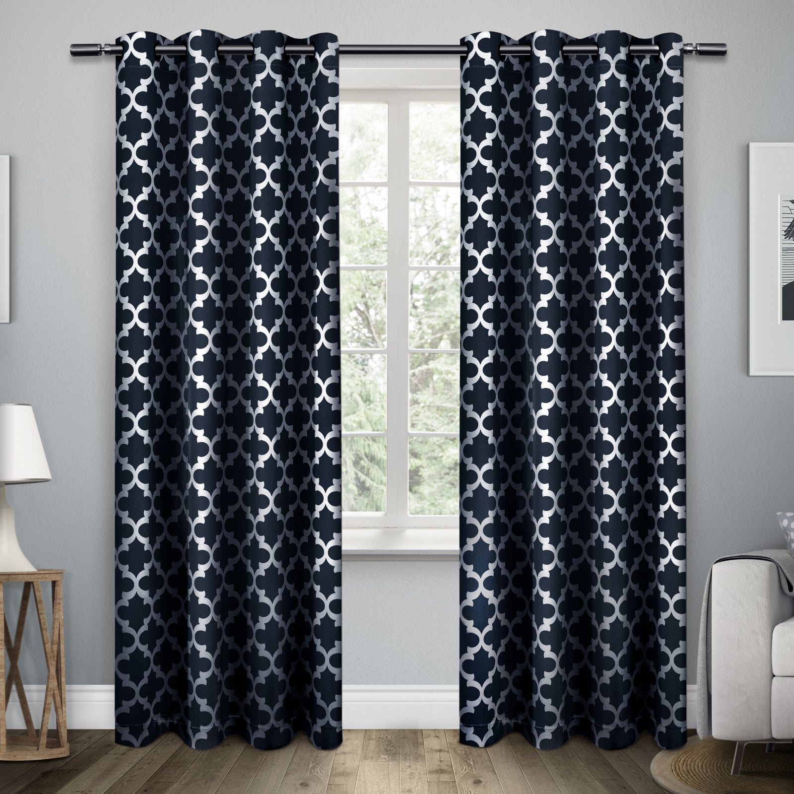 Exclusive Home Neptune Cotton Window Curtain Panel Pair with Grommet ...