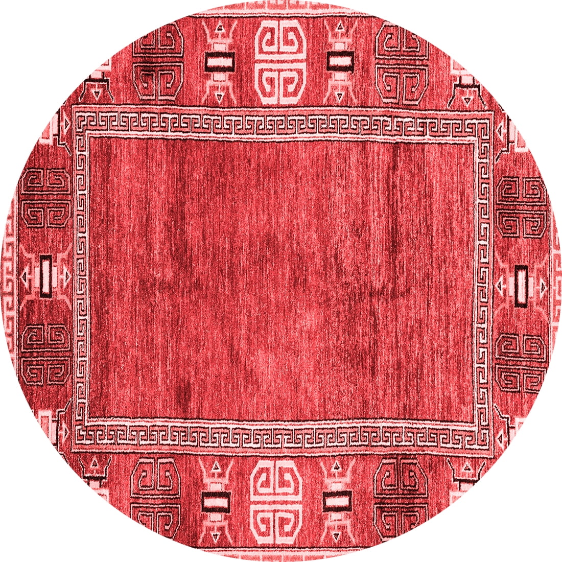 Ahgly Company Indoor Round Oriental Red Modern Area Rugs, 8' Round ...