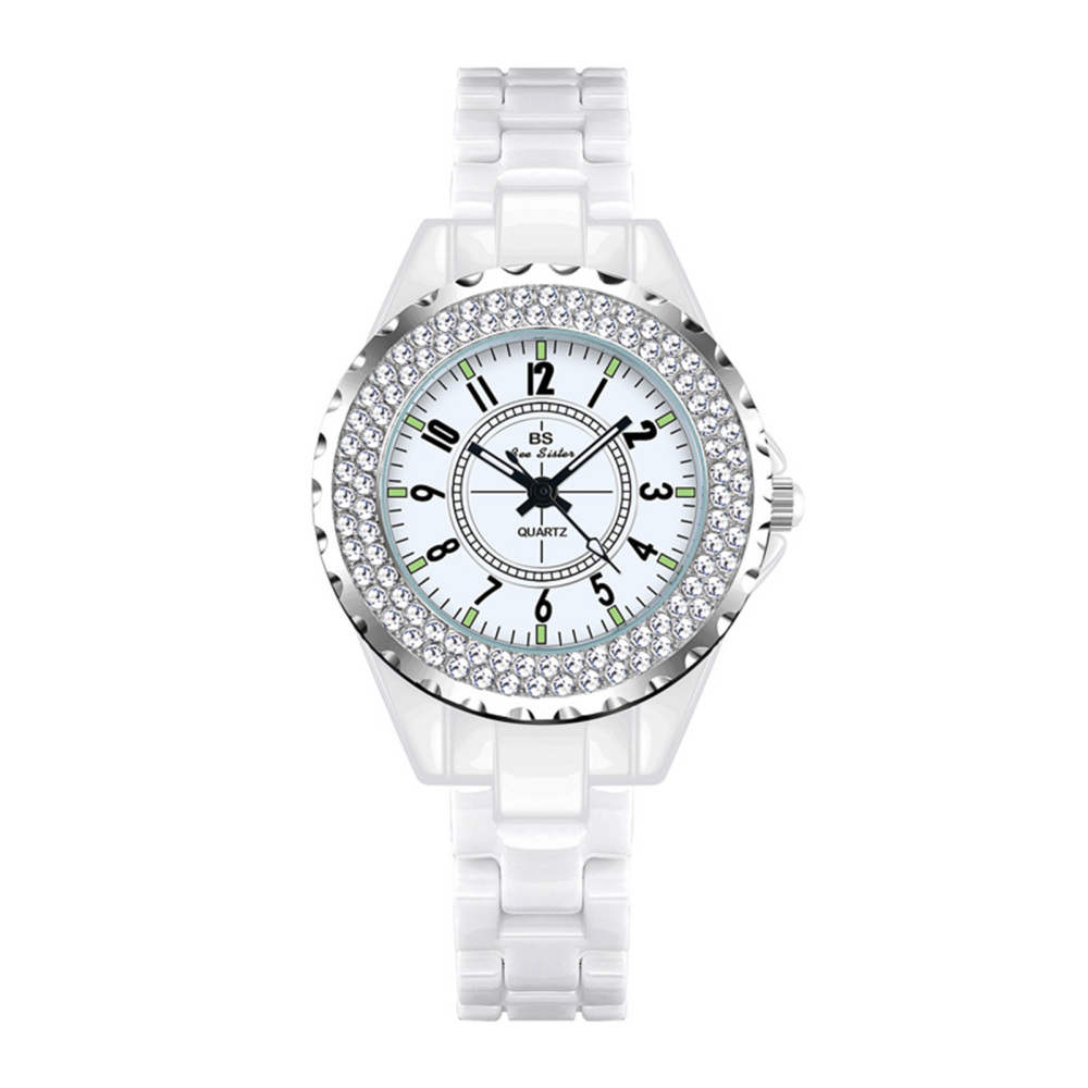 Classic Watch Waterproof Easy Reader Accented Rhinestones Watch with ...