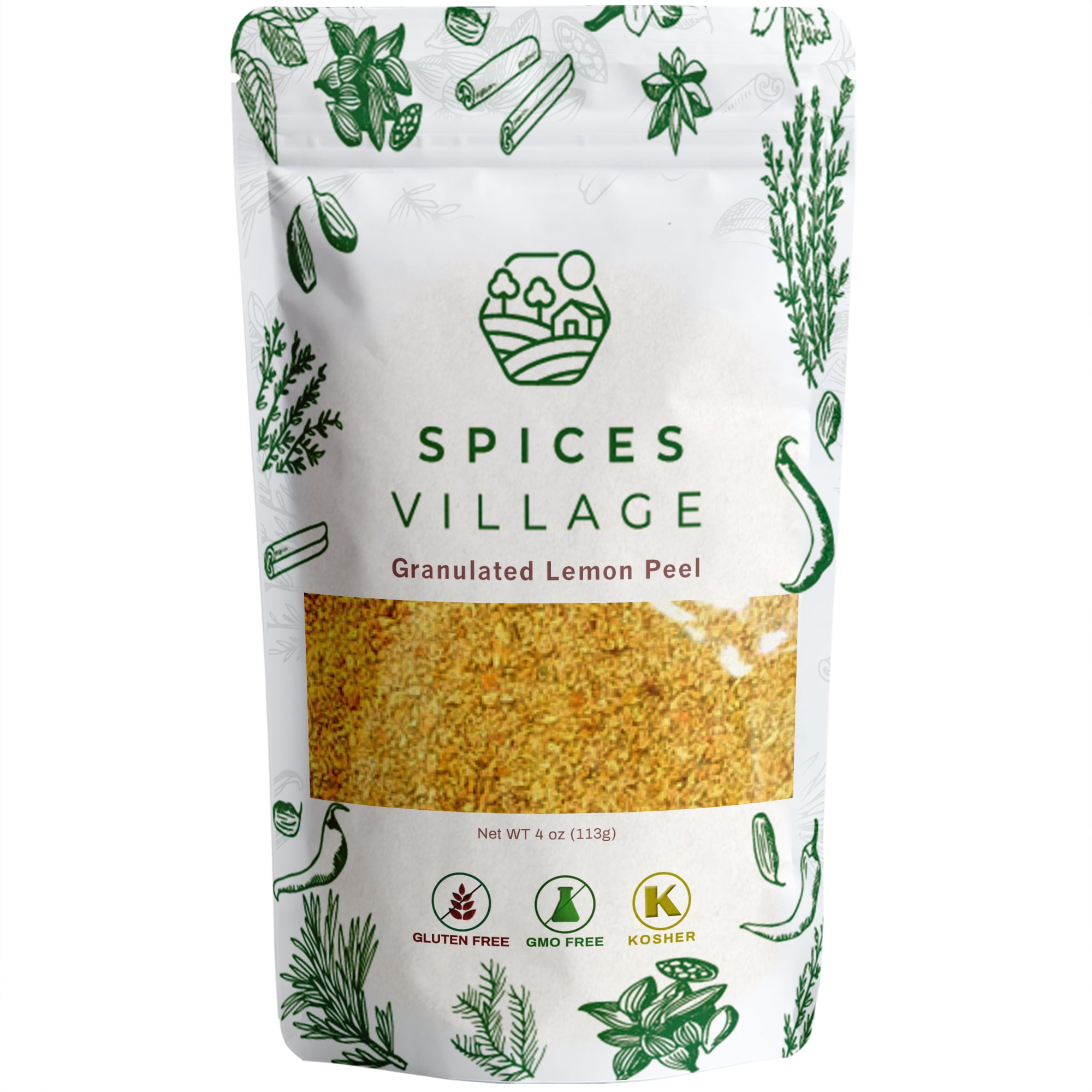 SPICES VILLAGE Dried Lemon Peel Zest (4 Oz) - 100% Natural, Lemon Peel ...