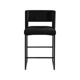 Meridian Furniture Caleb Black Velvet Counter Stool (Set of 2 ...