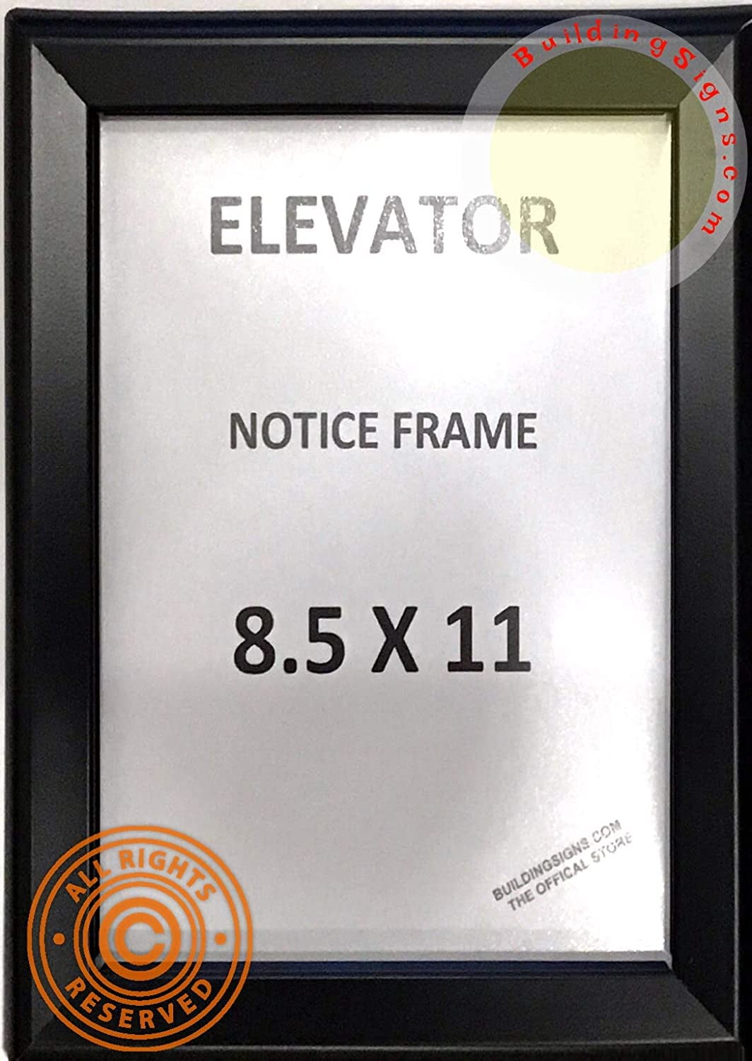 Elevator Notice Frame 8.5x11 (Black, Heavy Duty - Aluminum) (ref-2201 ...