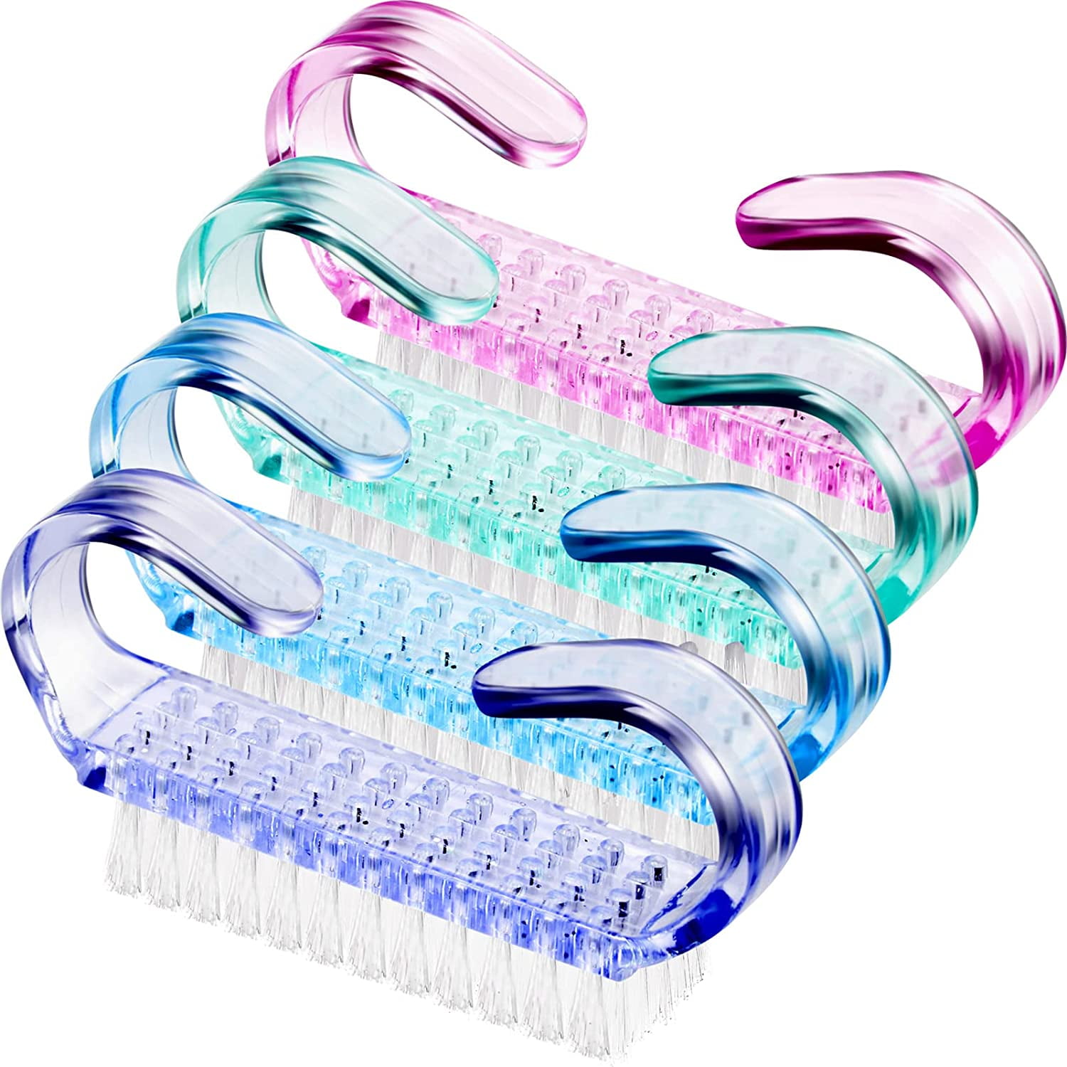 4 Pieces Handle Nail Brush Nail Hand Scrubbing Cleaning Brush (Small ...