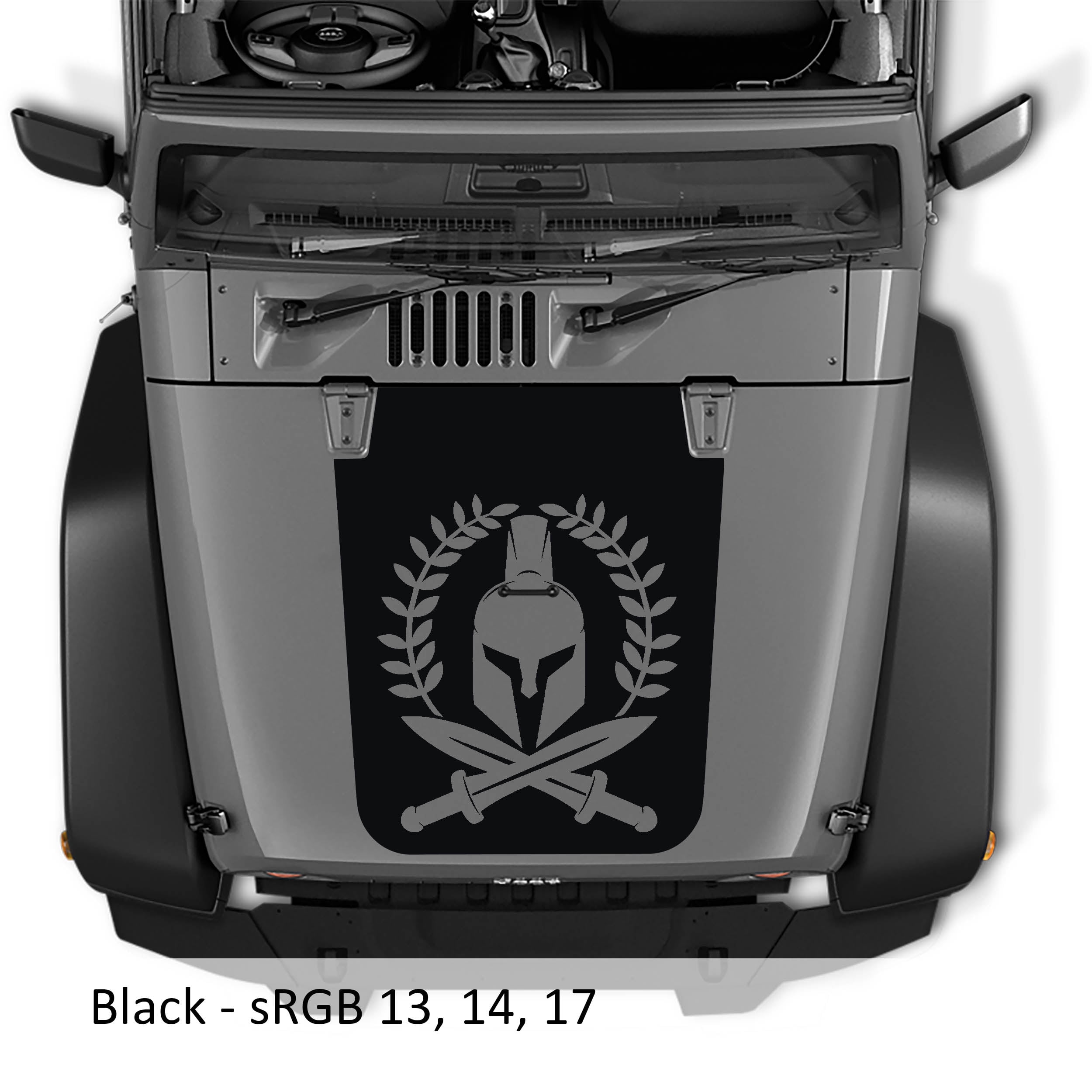 Collectible Decals Spartan Leaf Blackout Hood Vinyl Decal Graphic ...