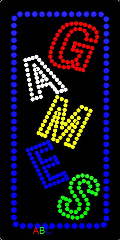 24"x12" ABC LED Signs Animated Vertical Games W G Y P. LED Sign with ...