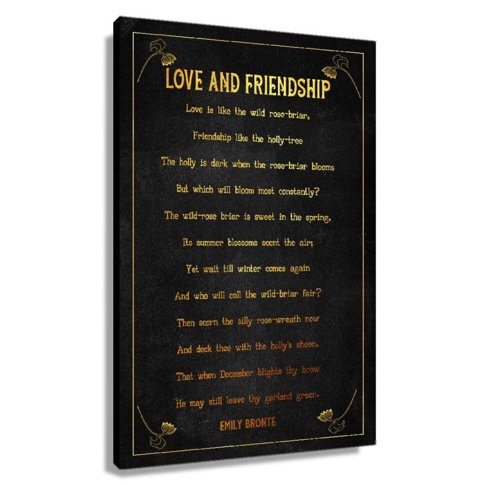 Love And Friendship Poem Wall Decor Emily Bronte Quote Wall Art Poetry ...