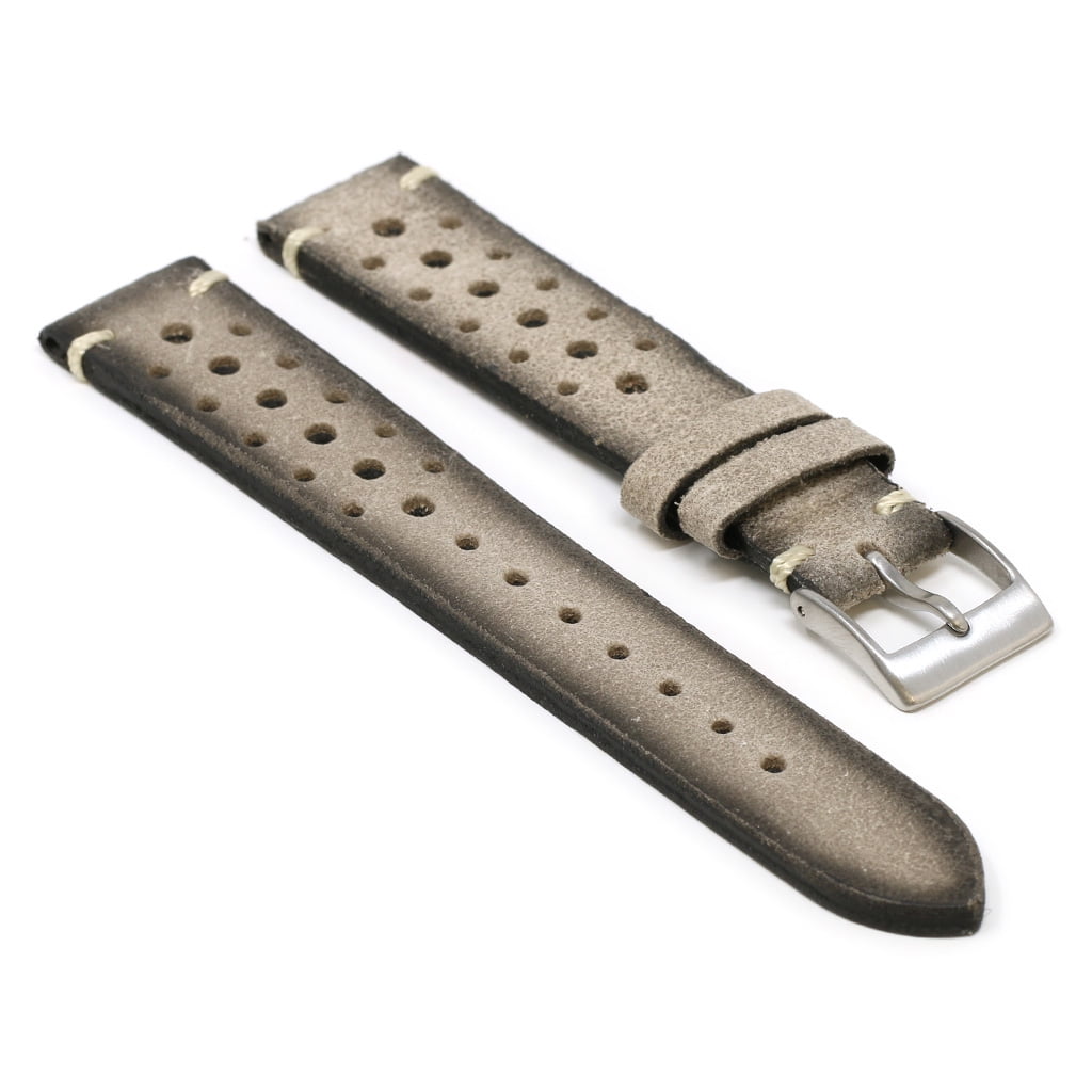 DASSARI Speedster Perforated Vintage Leather Rally Watch Strap ...