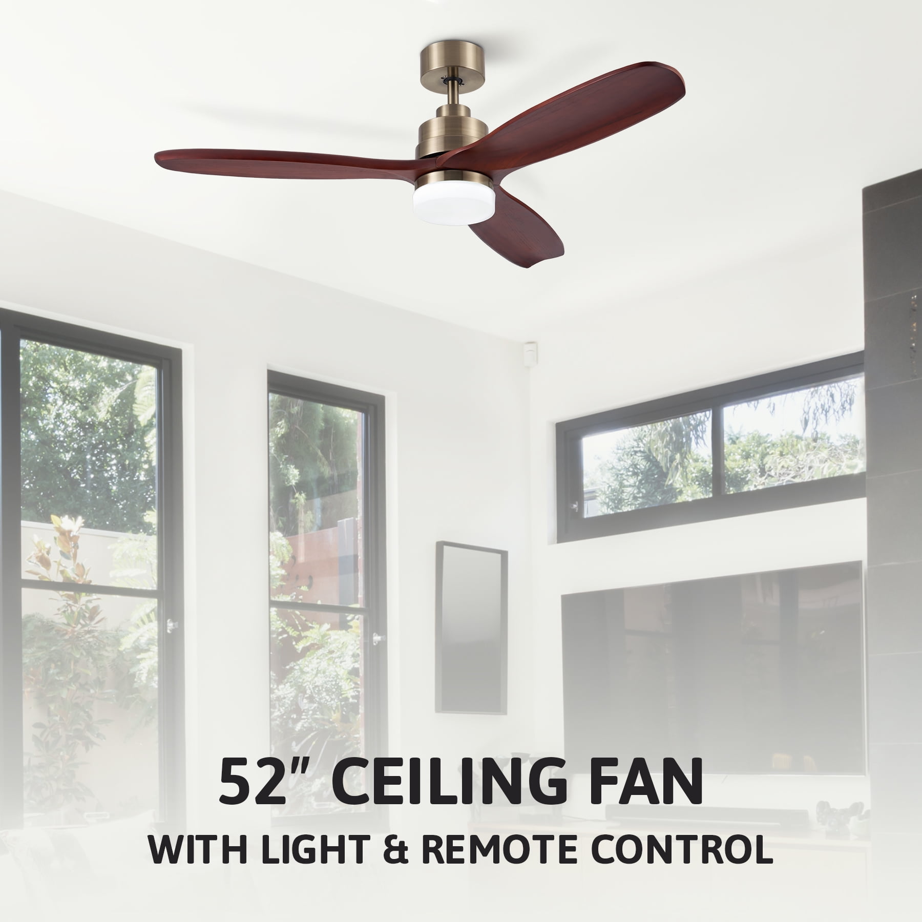 Modern Walnut Ceiling Fan | Shelly Lighting