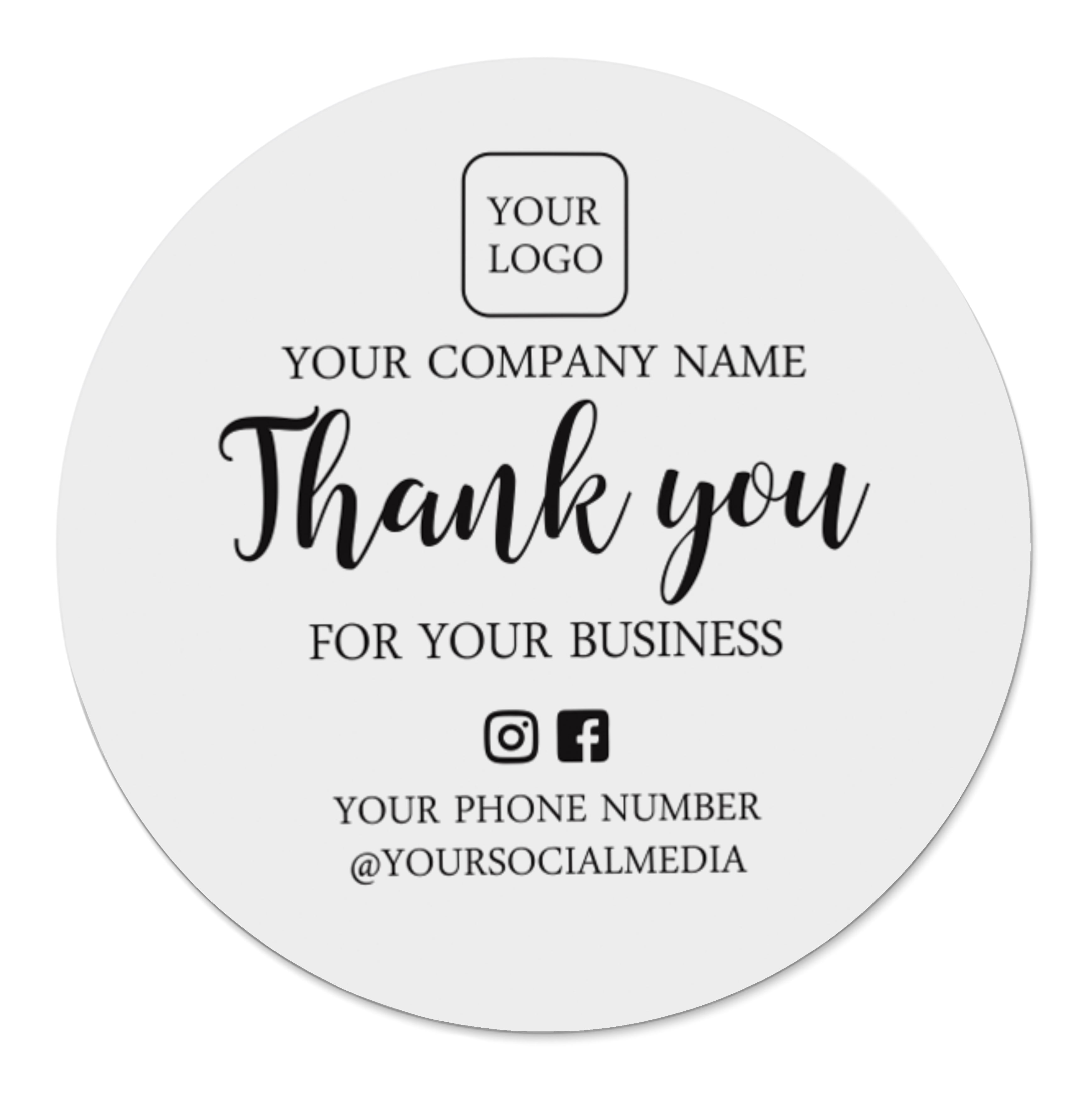 Printtoo Label Stickers for Small Business -50 RoundCustom Vinyl ...